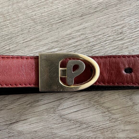 Accessories | Vintage 198s P Initial Metal Belt Buckle Reversible Brown ...